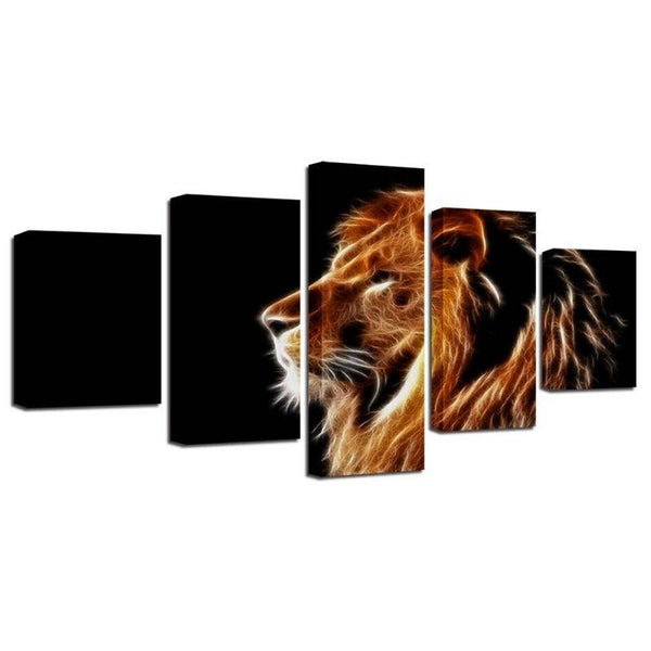 Lejon Tavla Canvas I Fem Delar – Pride of Lions